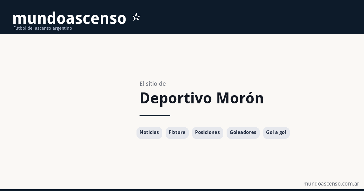 DEPORTIVO MORON | Iván Vaquero renovó con el Gallo — Mundo Ascenso